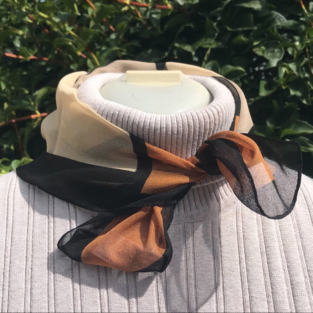 Vintage Italian Geometric Color Block Square Scarf - Gem